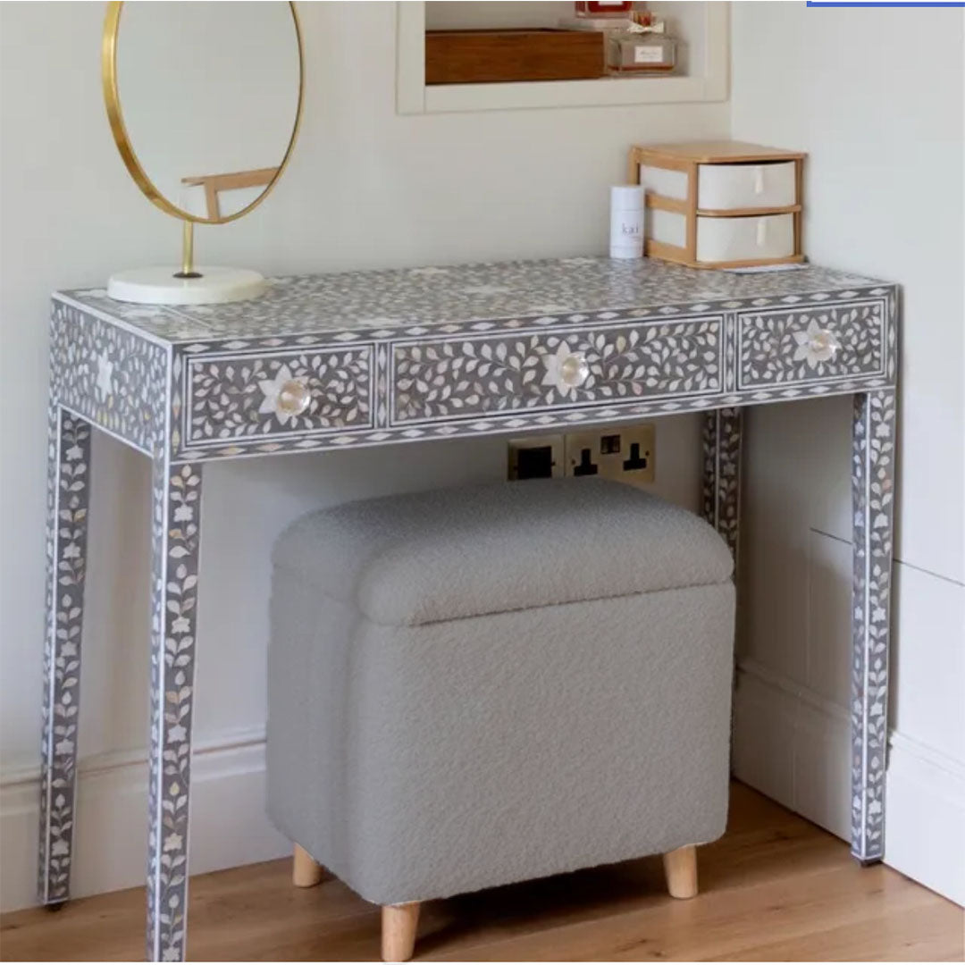 Bouclé Dressing Table Stool – Homeleigh Designs Ltd